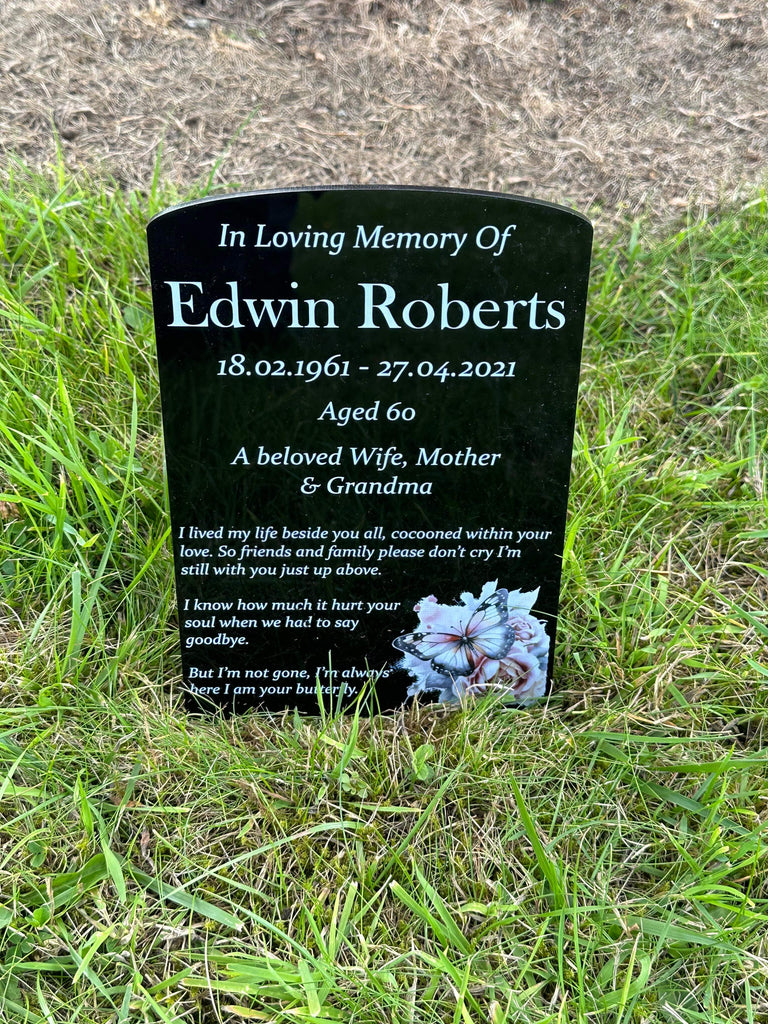 Butterfly temporary headstone – Lazy Dave Designs