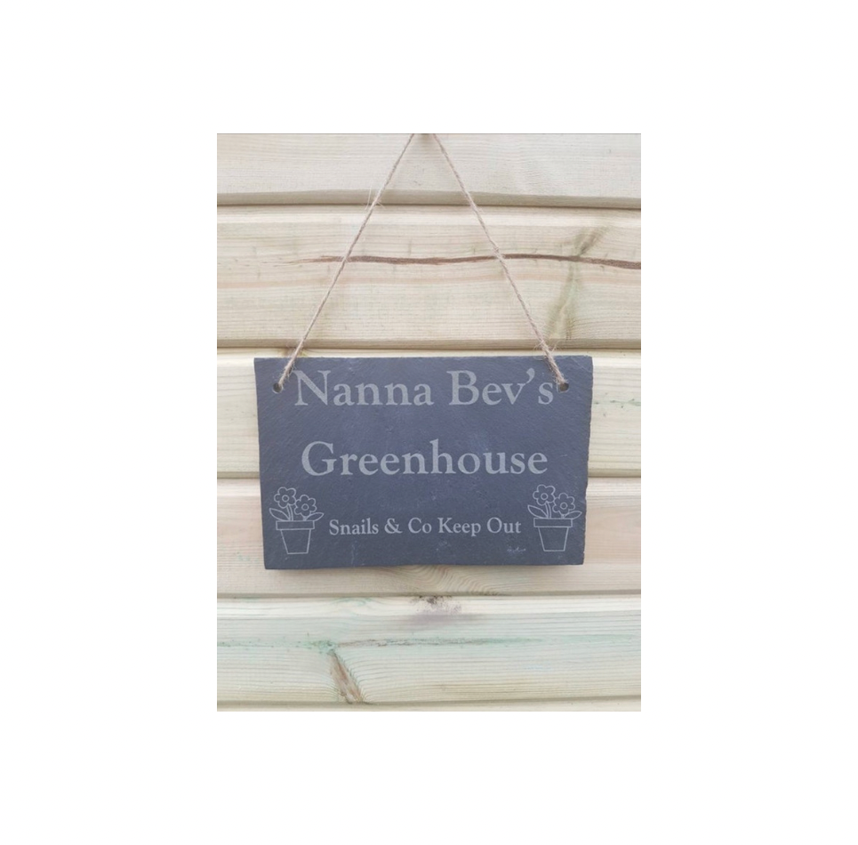 Garden greenhouse slate sign – Lazy Dave Designs