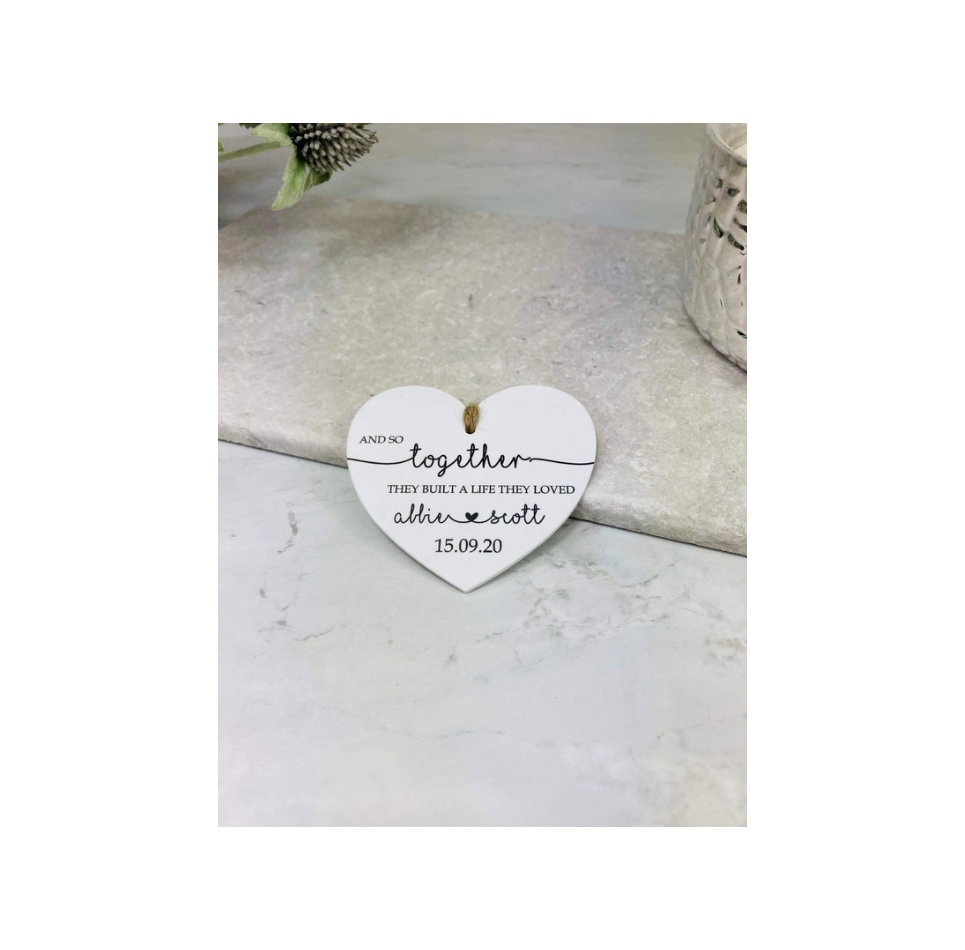 BOGOF And so together hanging heart keepsake – Lazy Dave Designs