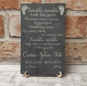 Twinkle twinkle memorial plaque – Lazy Dave Designs