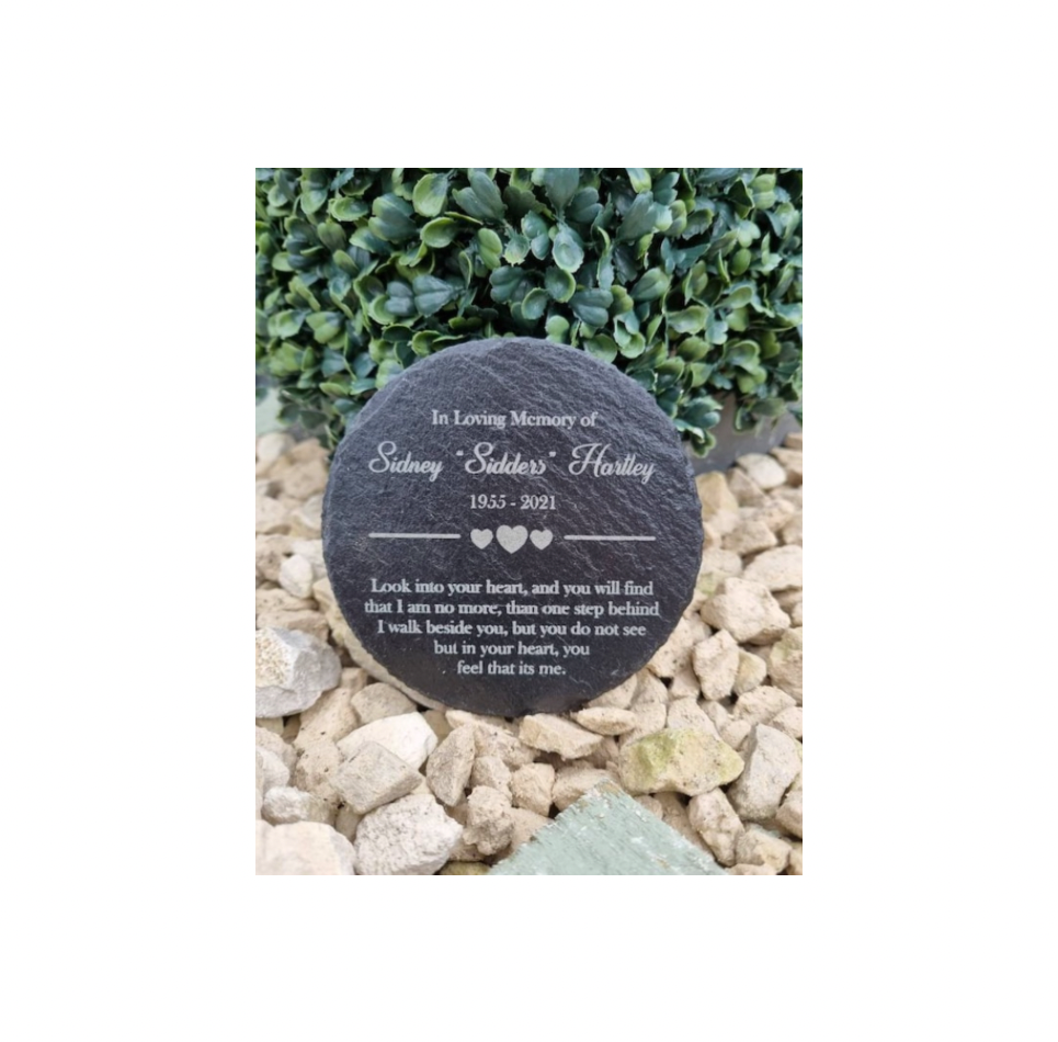 Look into your heart memorial plaque – Lazy Dave Designs